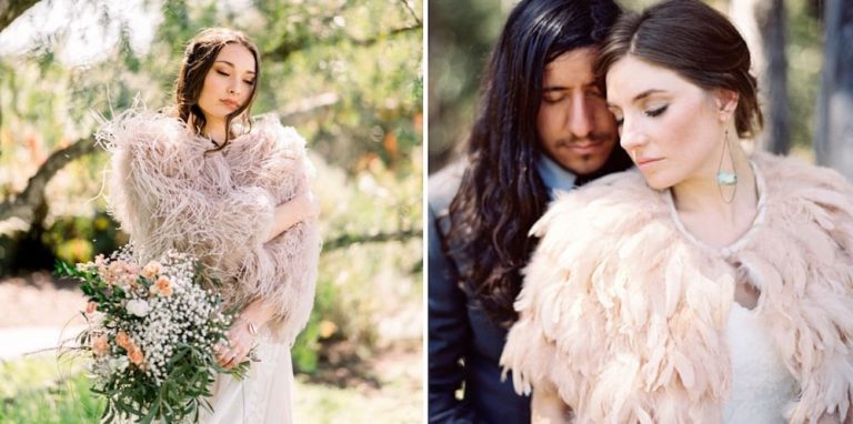 Feather Wedding Dresses & Feather Bridal Capes