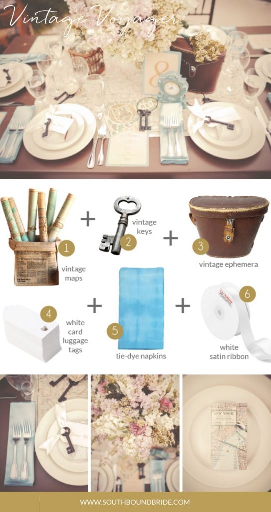 Travel Themed Wedding Tablescapes