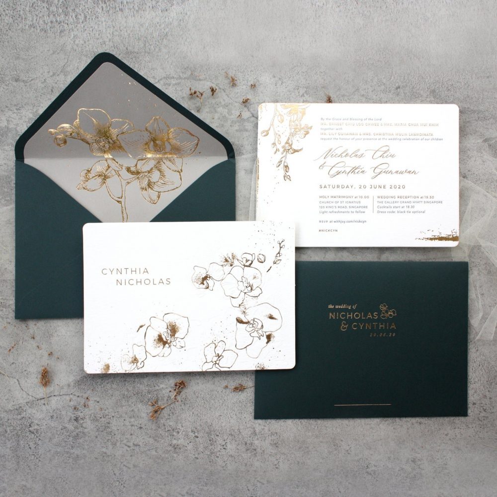 Gold Foil Wedding Invitations from Etsy | SouthBound Bride