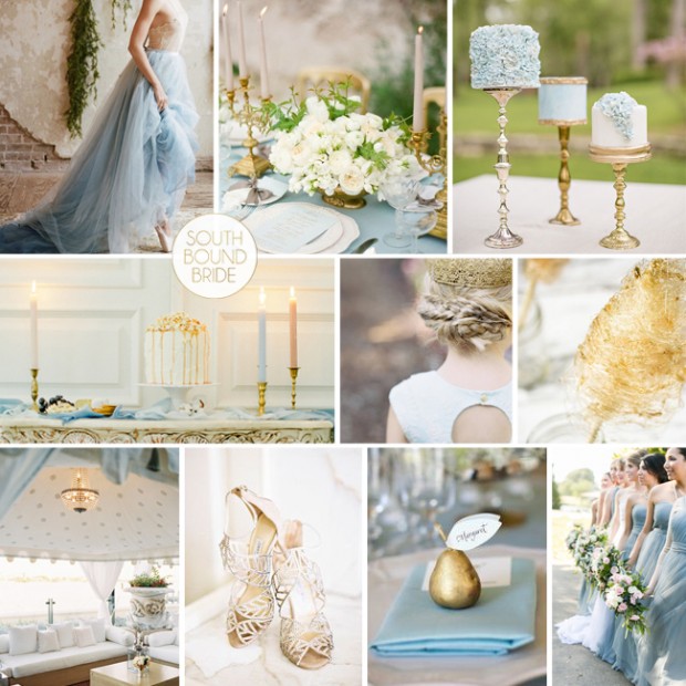 Powder Blue & Gold Wedding Inspiration Board | SouthBound Bride