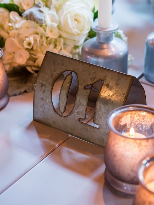 Industrial Chic Wedding Table Numbers