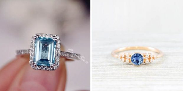 21 Blue Engagement Rings from Etsy | SouthBound Bride