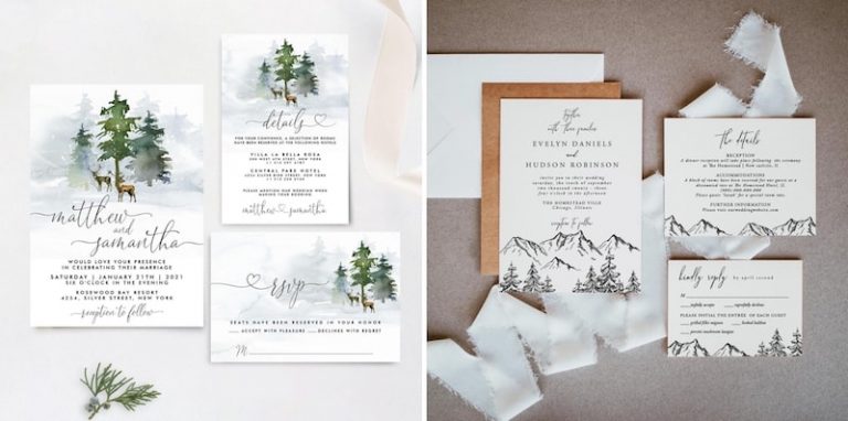 20 Printable Winter Wedding Invitations | SouthBound Bride