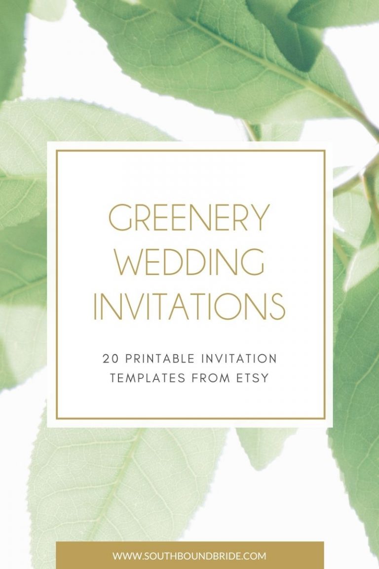 Printable Greenery Wedding Invitations from Etsy | SouthBound Bride